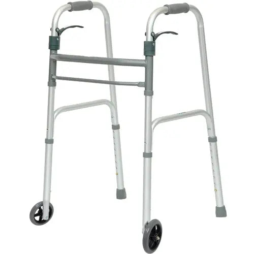 Folding Walker Trigger Release W- 5 Wheels Adult - Bextera Health